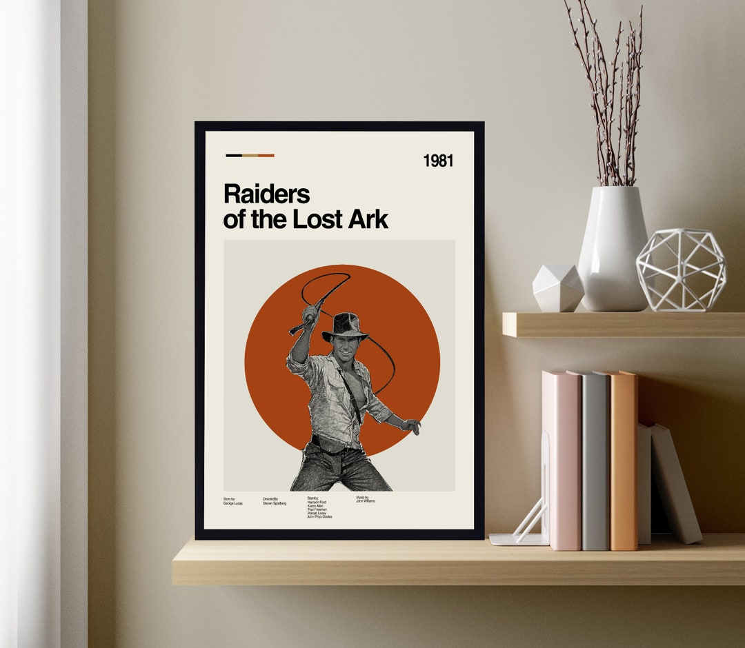 Raiders of the Lost Ark Indiana Jones Poster, Movie Poster, Midcentury ...
