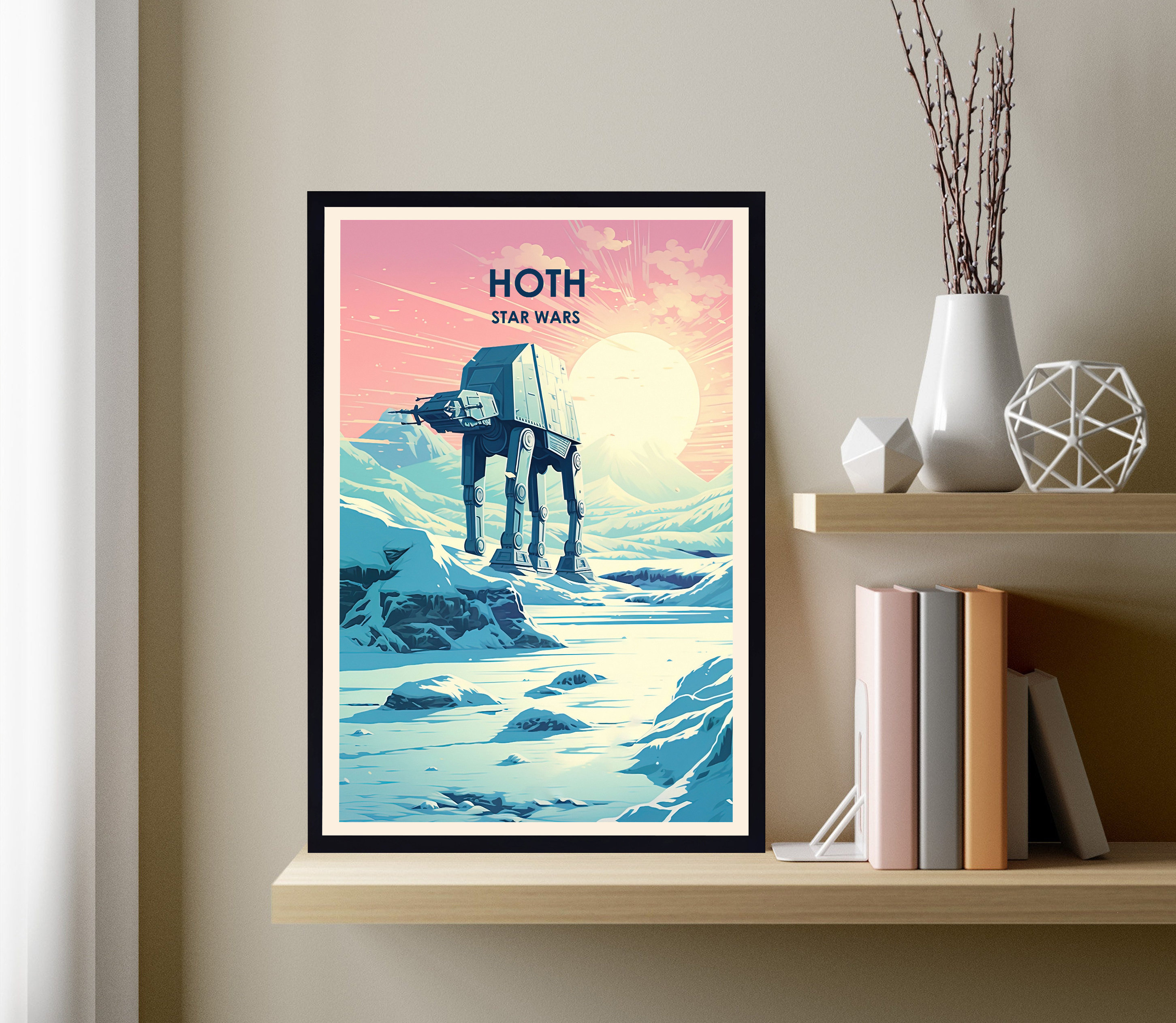 Hoth Poster, Star Wars Poster, Hoth Print, Midcentury Art, Minimalist ...