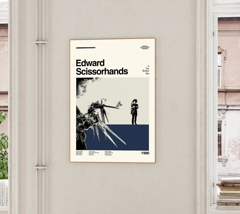 Edward Scissorhands Poster, Tim Burton Poster, Midcentury Art, Minimalist Poster, Vintage Print ...