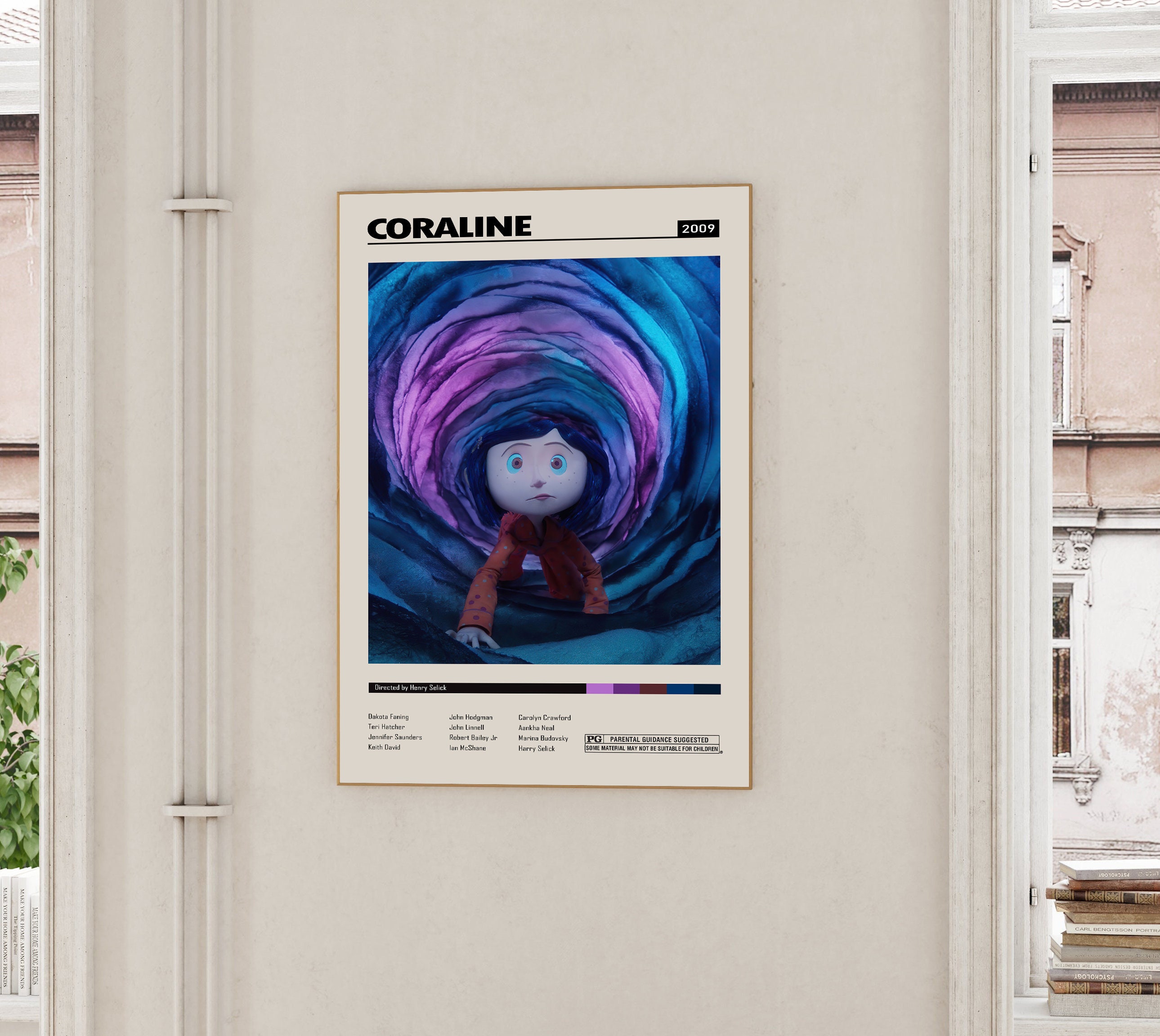 Coraline Poster, Henry Selick, Coraline Movie, Abstract Poster, Retro ...