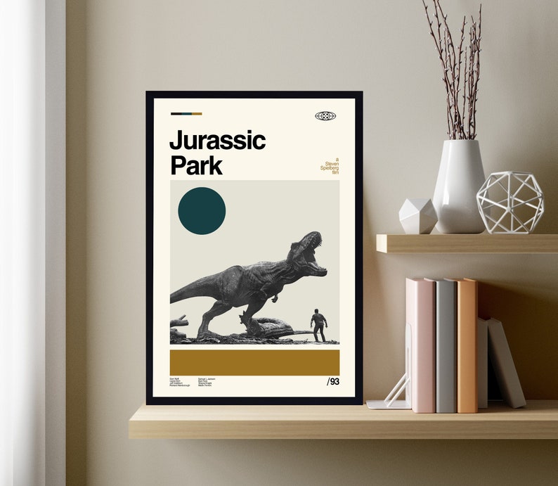 Jurassic Park Poster, Jurassic Park Print, Movie Poster, Midcentury ...