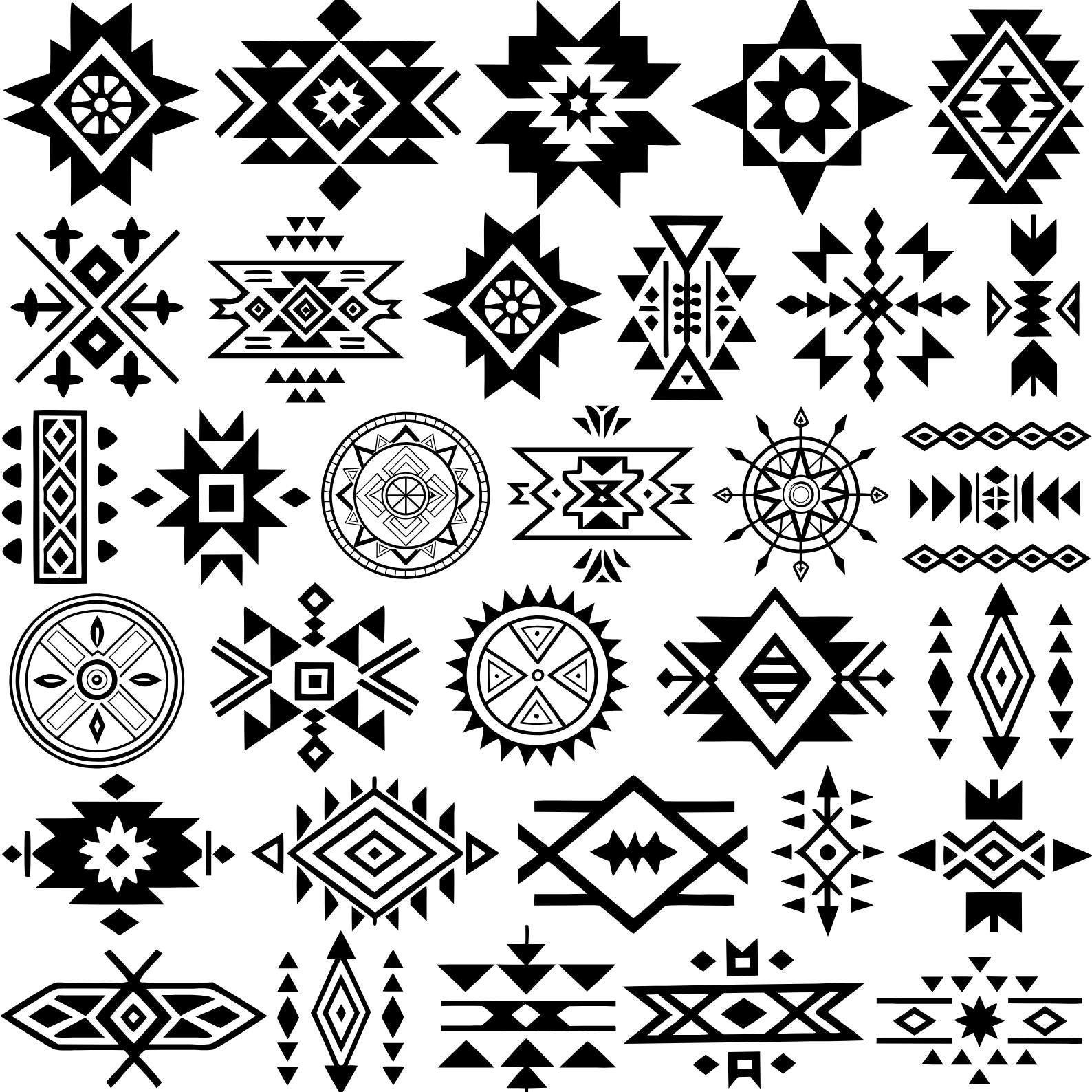 Aztec Svg Png Bundle, Aztec Pattern Svg, Western Svg, Cow Skull Svg ...