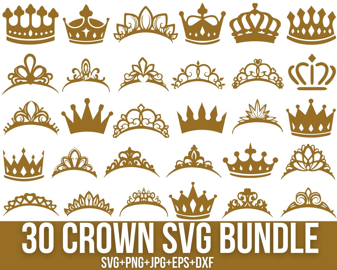 Royal Crown Svg Bundle, Queen Crown Svg, Princess Crown, King Crown Svg ...