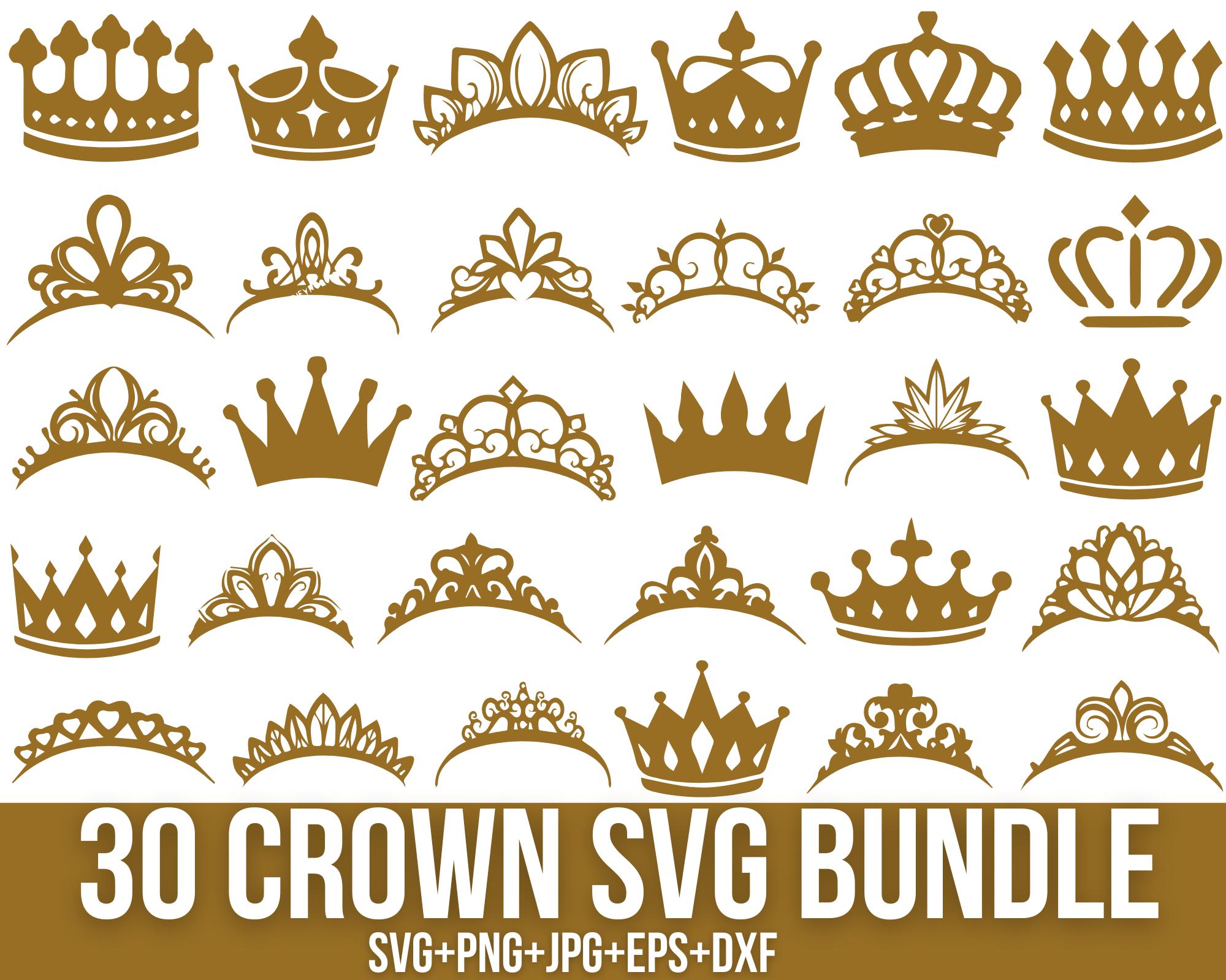 Royal Crown Svg Bundle, Queen Crown Svg, Princess Crown, King Crown Svg ...