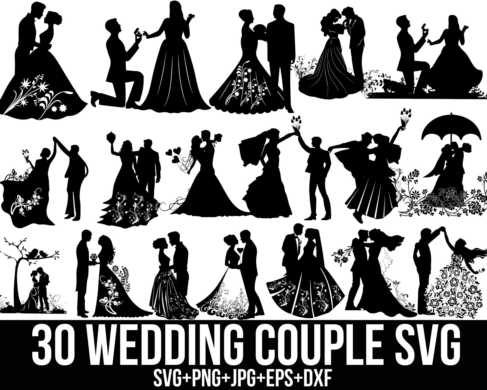 Wedding SVG Bundle Bride and Groom SVG Husband Wife Svg - Etsy