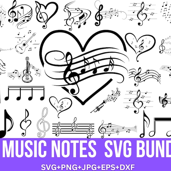 Music Notes Svg - Etsy