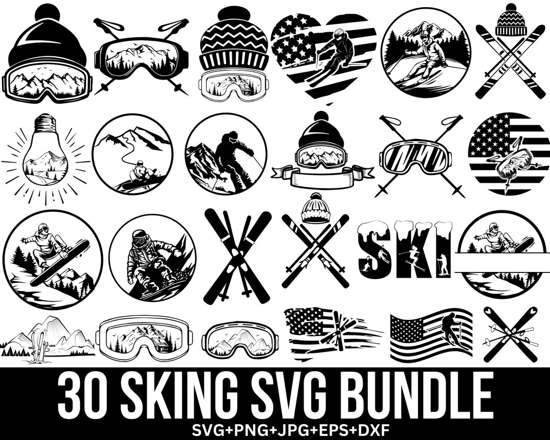 Skiing Svg Bundle, Ski Png, Ski Helmet Svg, Ski Goggles Svg, Winter ...
