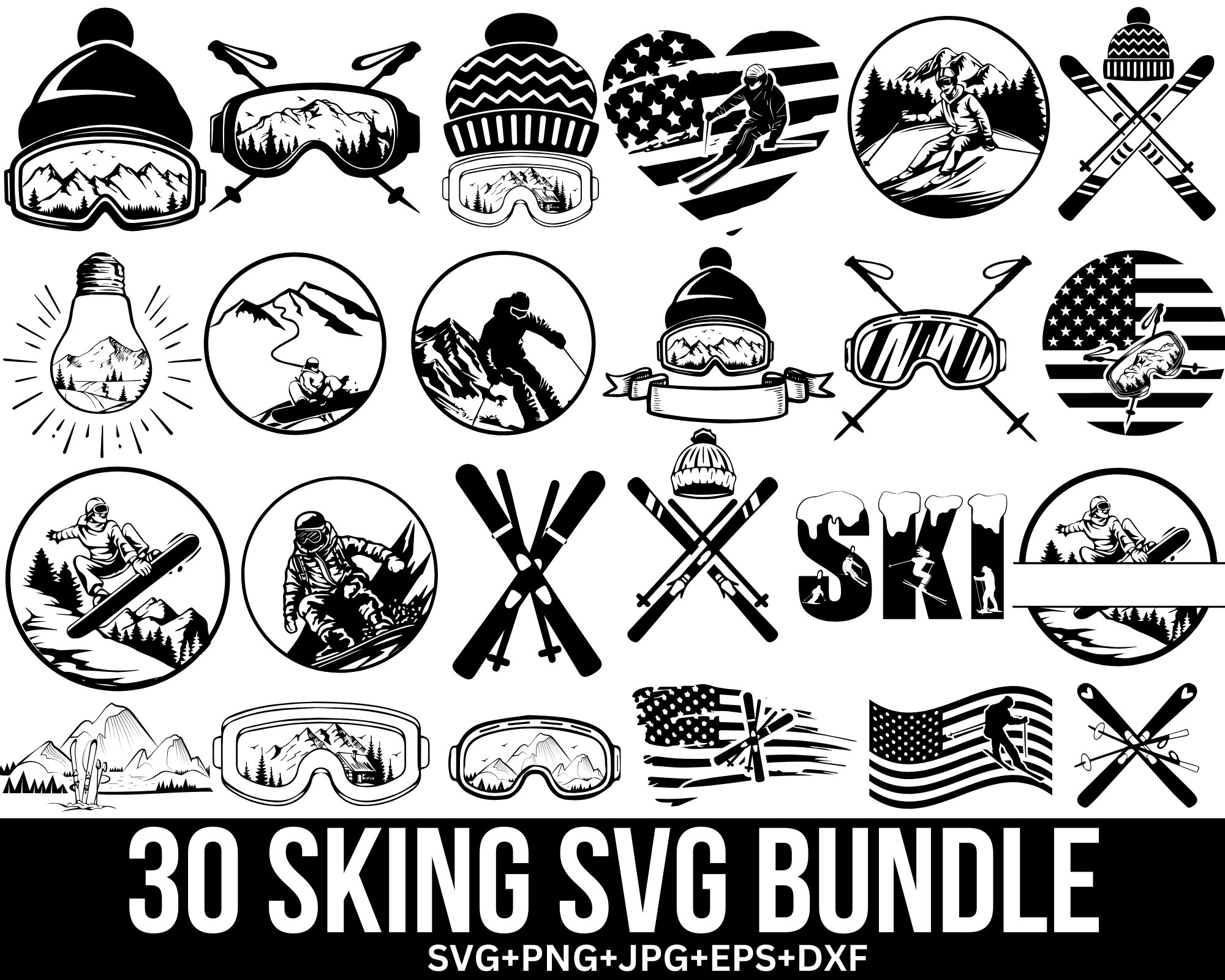Skiing Svg Bundle, Ski Png, Ski Helmet Svg, Ski Goggles Svg, Winter ...