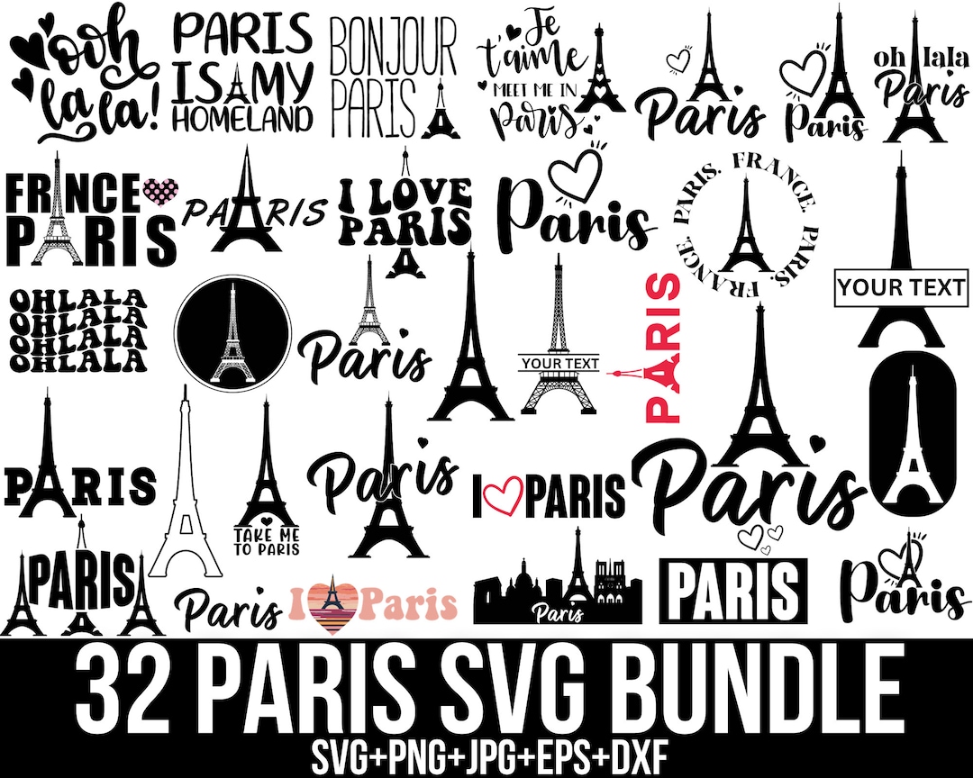Paris Svg Bundle, Paris Png, Eiffel Tower Svg, Landmark Svg, Paris ...