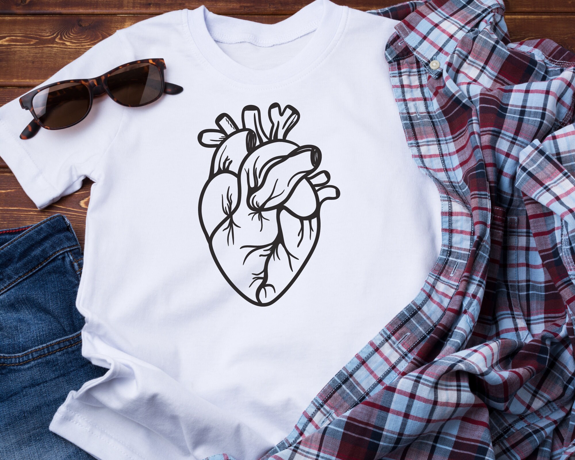 Anatomical Heart Svg Bundle, Flower Heart Svg, Heart Svg, Human Heart ...