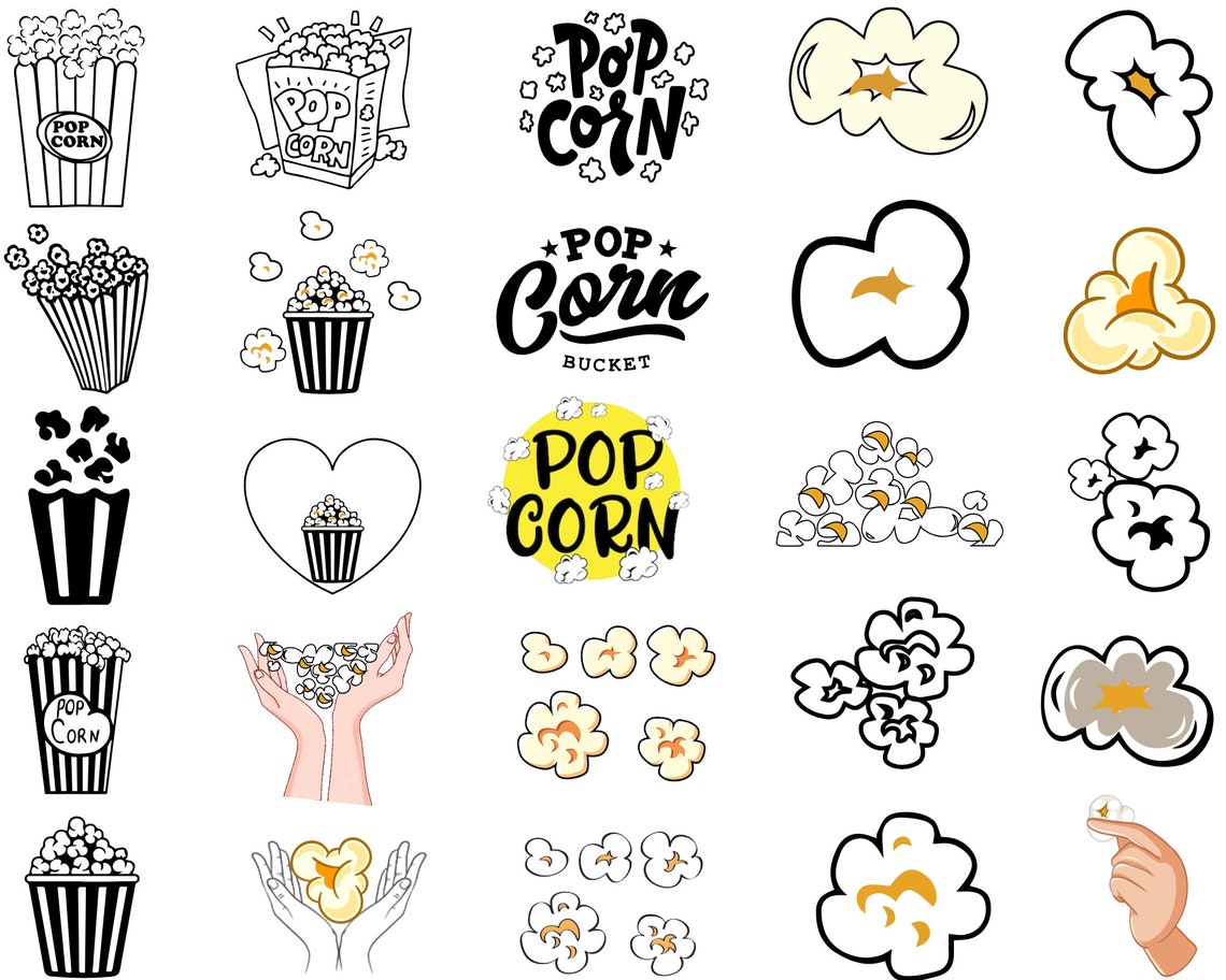 Popcorn Svg Bundle, Pop Corn Png, Popcorn Box Svg, Cinema Svg, Popcorn ...