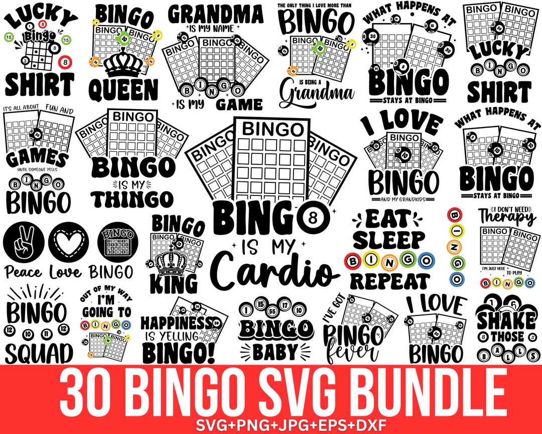 Bingo Svg Bundle, Bingo Player Svg, Bingo Player Gift, Game Svg, Cards ...