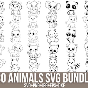 Animal SVG Bundle, Animal Hand Drawn, Classroom Label Kids, Jungle Svg ...