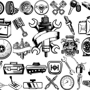 Car Parts Svg Bundle, Car Mechanic Svg, Mechanic Tools Svg, Garage Svg ...