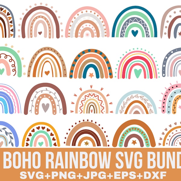 Boho Rainbow Svg - Etsy