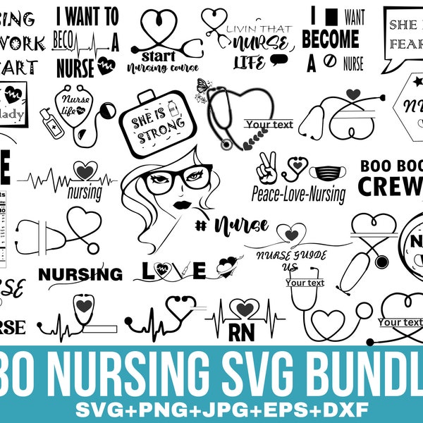 Nursing Monogram Svg - Etsy