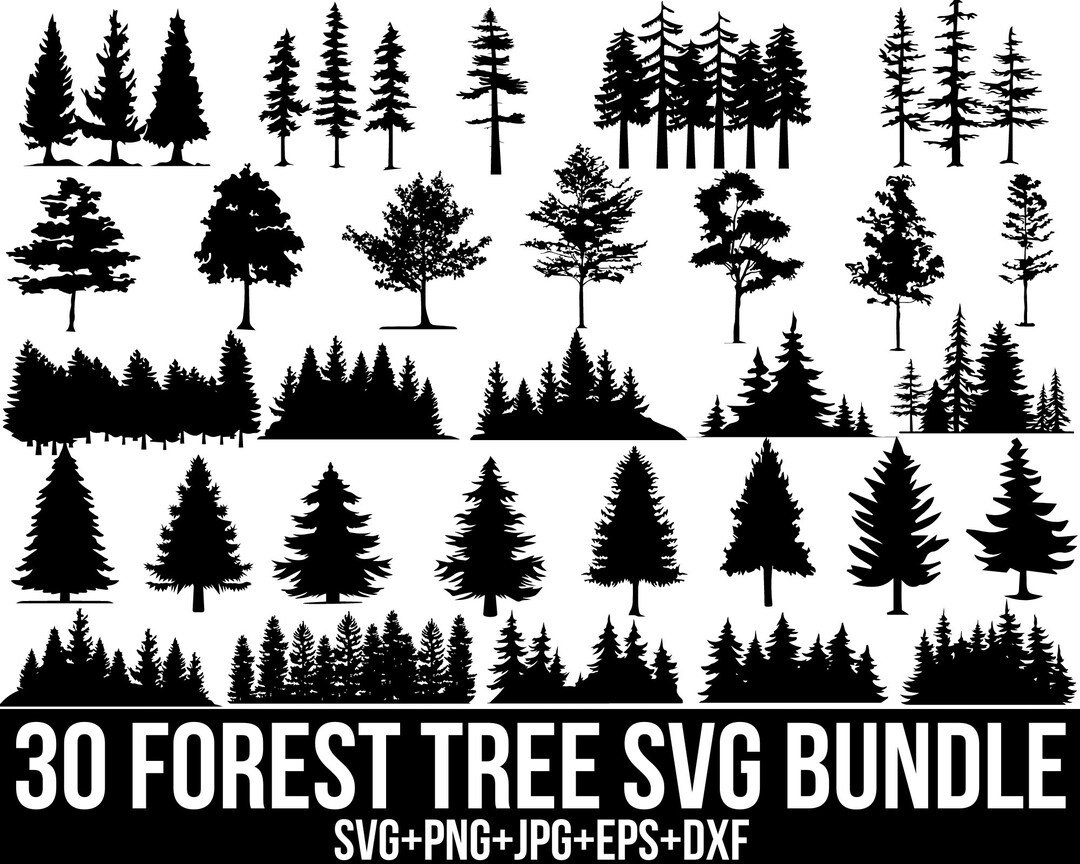 Forest Tree Svg Bundle, Outdoor Camping, Tree Svg, Pine Tree Svg ...