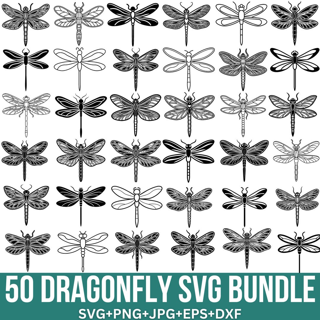 Dragonfly Svg Bundle, Dragonflies Svg, Insect Svg, Floral Dragonfly Svg ...