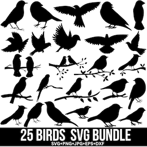 Bird Svg Bundle, Flying Bird Svg, Birds on Branches Svg, Sparrow Svg ...
