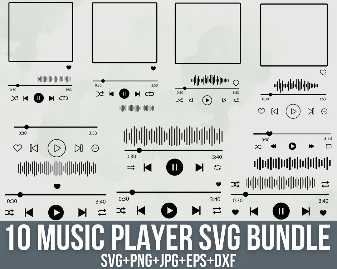 Music Player Svg Bundle, Music Player Cut Files, Album Song Cover, Play ...