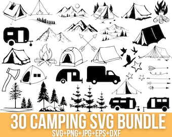 Camping SVG Bundle, Camper Svg, Summer Svg, Campfire Svg, Adventure Svg ...
