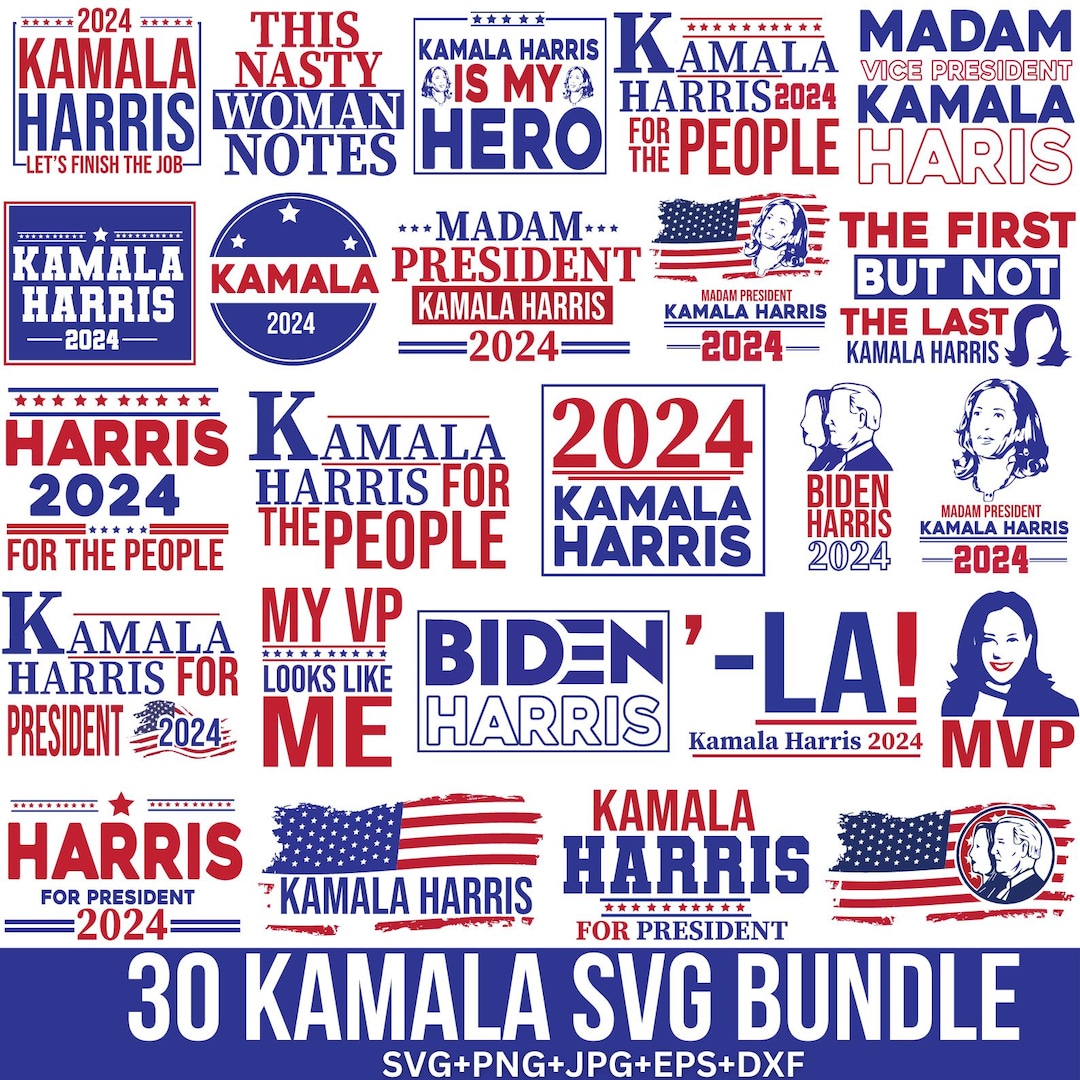 Kamala Harris 2024 Svg Bundle, Chucks and Pearls 2024, Madam President ...