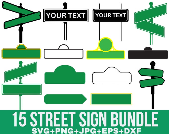 Street Sign Svg, Street Sign Svg Bundle, Street Name Sign Svg ...