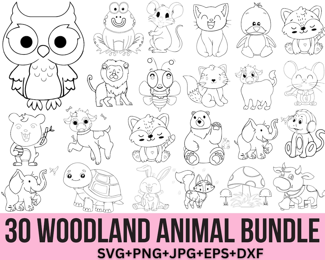 Woodland Animals Svg,woodland Animals Svg Bundle,animals Coloring SVG ...