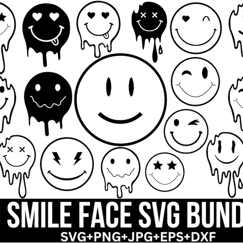 Smiley Face Svg - Etsy
