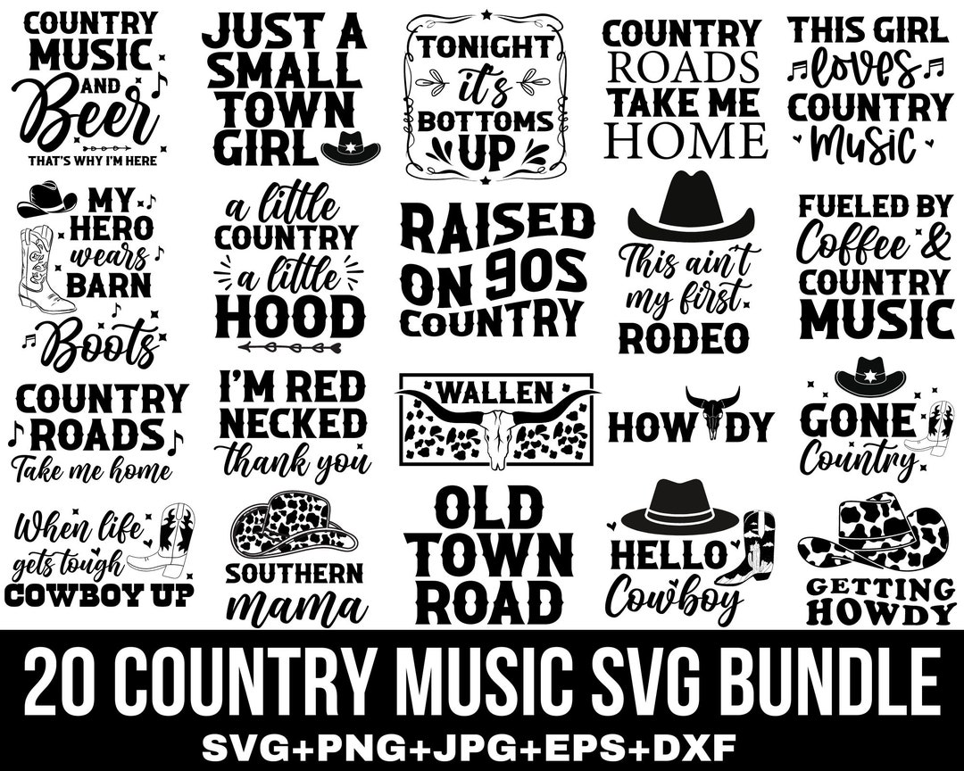Country Music Svg Bundle, Southern Svg, Sassy Svg, Rodeo Svg, Southern ...