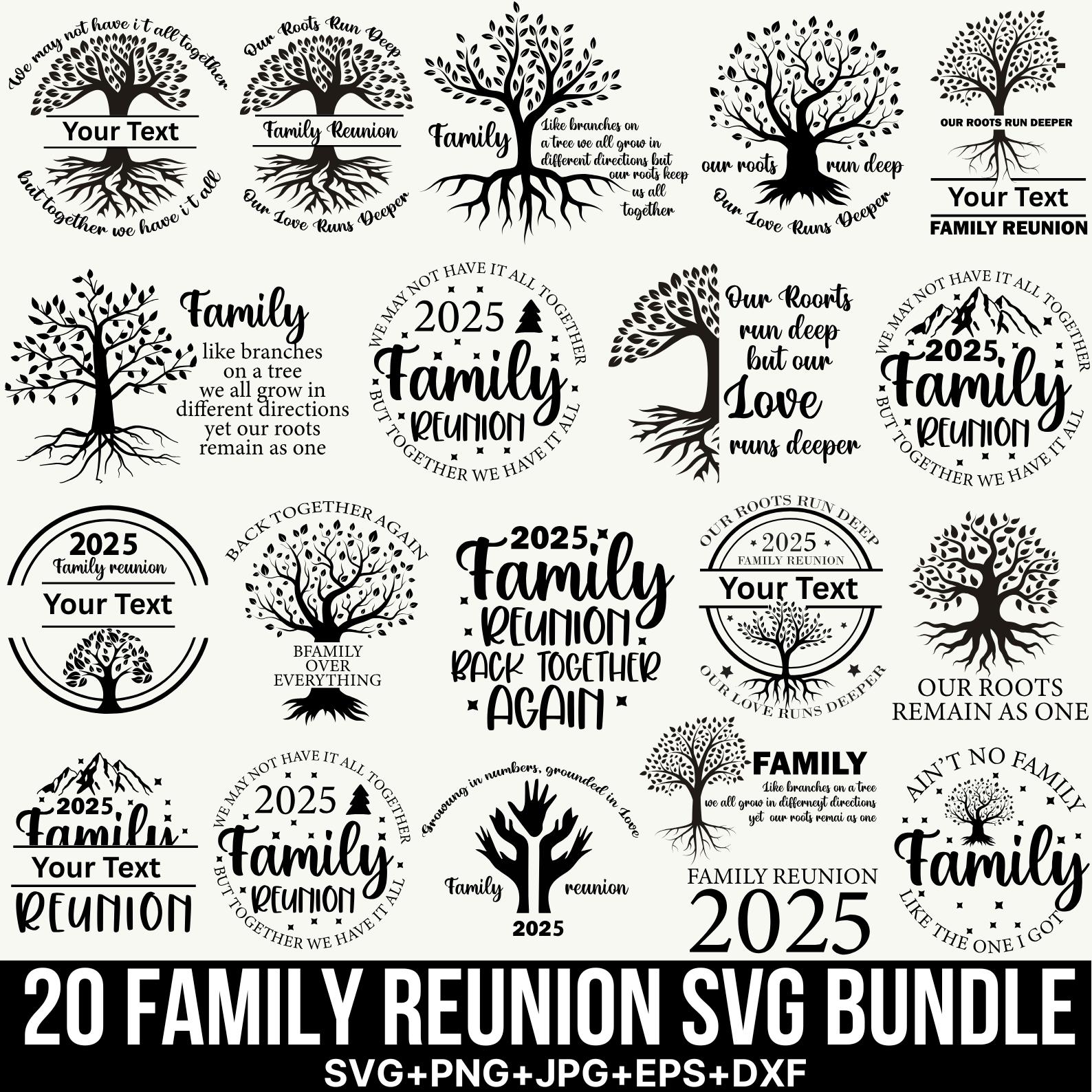 Family Reunion Tree 2025 SVG Bundle, Family Tree Svg, Tree With Roots ...