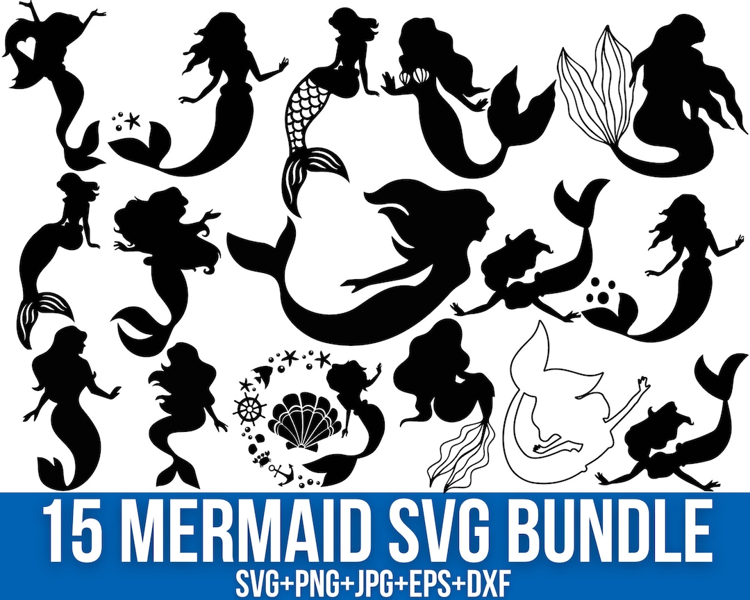 Mermaid Svg Bundle, Mermaids Svg, Cute Mermaids, Mermaid Monogram Svg ...