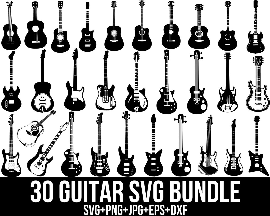 Guitar SVG Bundle Guitar Note Svg Guitar Clipart Music Svg - Etsy Canada
