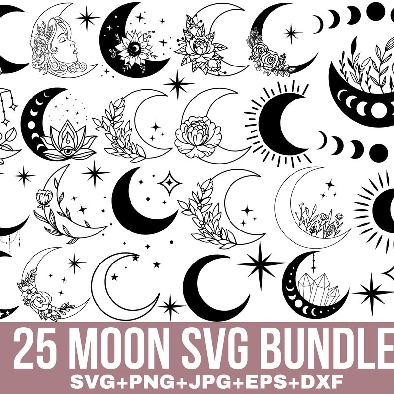 Moon Svg - Etsy