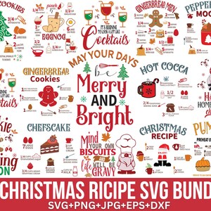 Christmas Recipes Svg Bundle, Cookie Recipe Svg, Gingerbread Cookie Svg ...