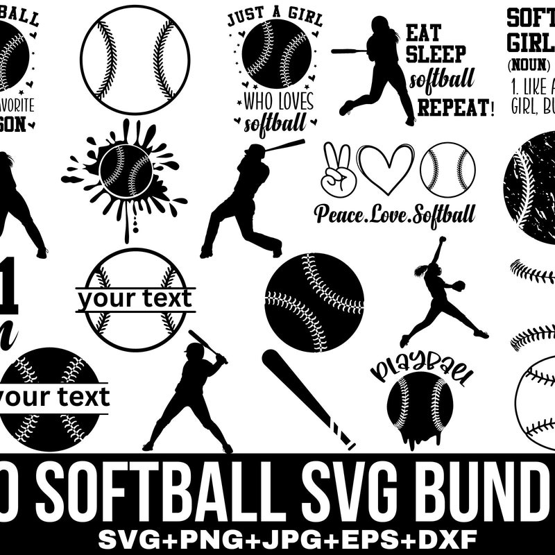 Softball Svg - Etsy