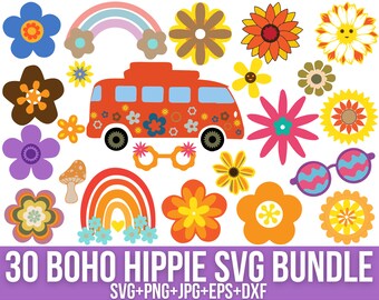 Groovy SVG Bundle, Digital Download Hippie Svg Clipart & Cut Files for ...