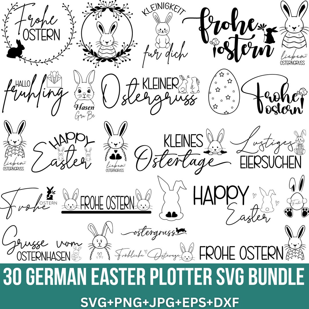 German Easter Plotter Svg Bundle, Easter Svg, Easter Design, German ...