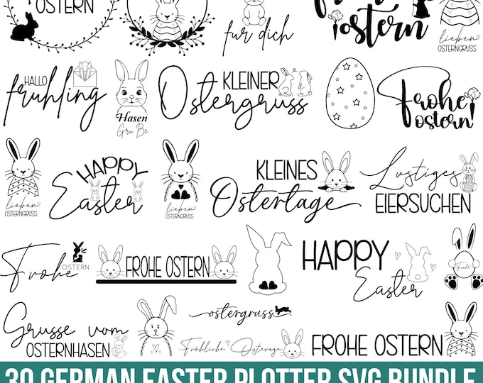 Deutsches Ostern SVG-Bundle, Deutsches Ostern Plotterdatei ...