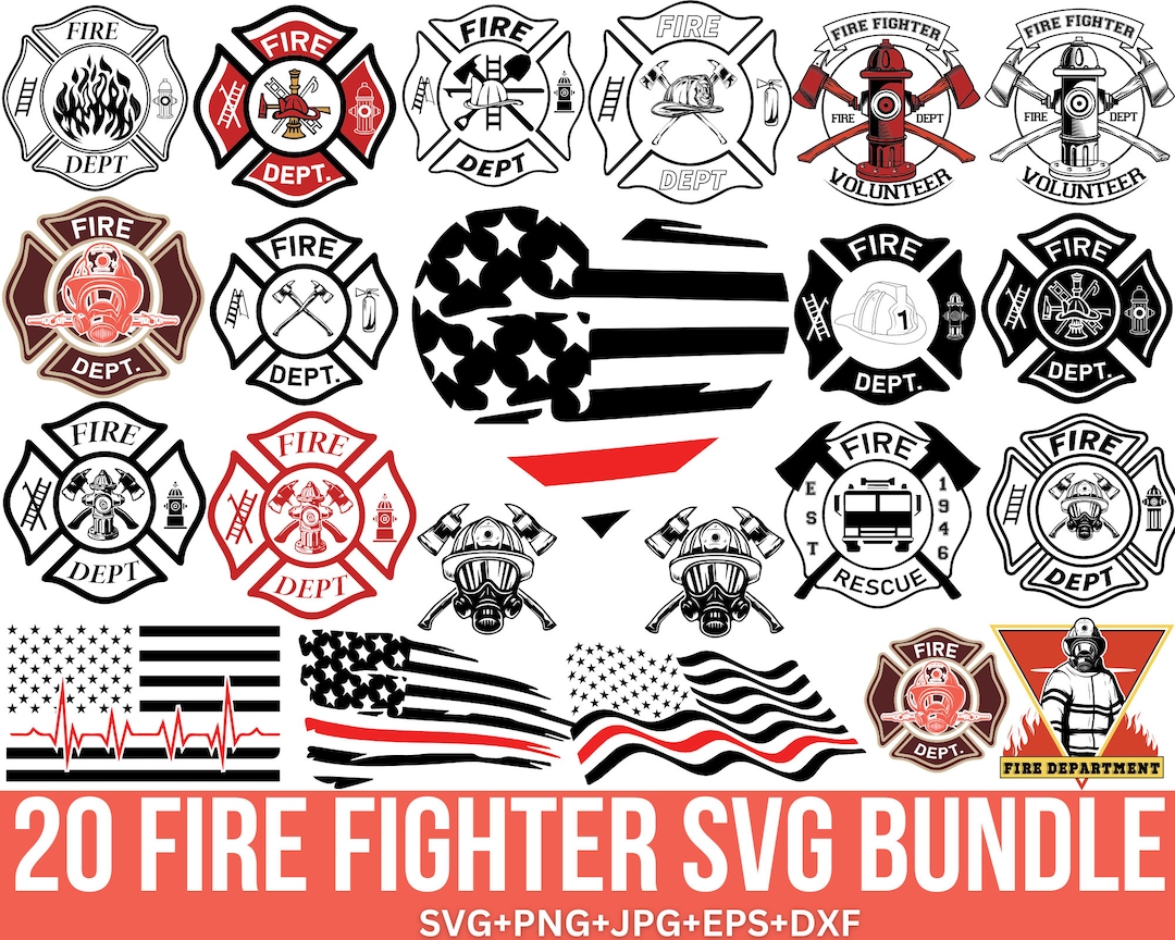 Firefighter Svg Bundle, Dad Firefighter Svg, Fireman Svg, Maltese Cross ...