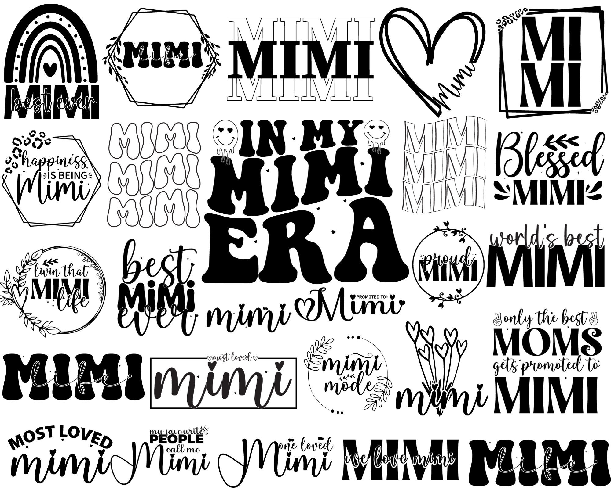 Mimi Svg Bundle, Mimi Quotes Svg, Mimi Heart Svg, Mimi Life Svg ...