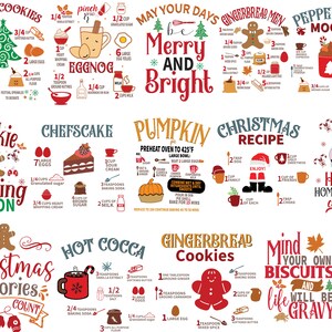 Christmas Recipes Svg Bundle, Cookie Recipe Svg, Gingerbread Cookie Svg ...