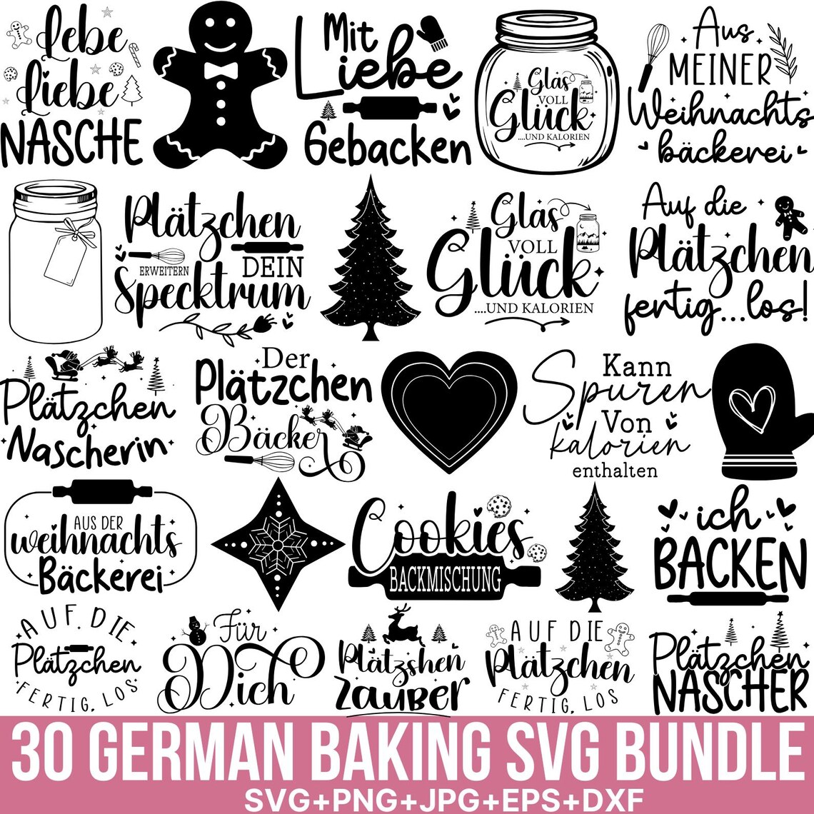 German Baking Svg Bundle, Sprüche Backen Svg, Baking Svg, German ...