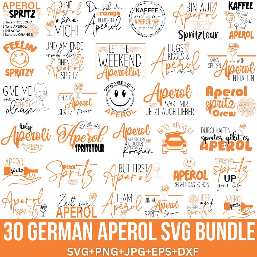 German Aperol Svg Bundle, Aperol Png, Plotterdatei Svg, Holy Aperoli Svg, Aperol Spritztour Svg ...
