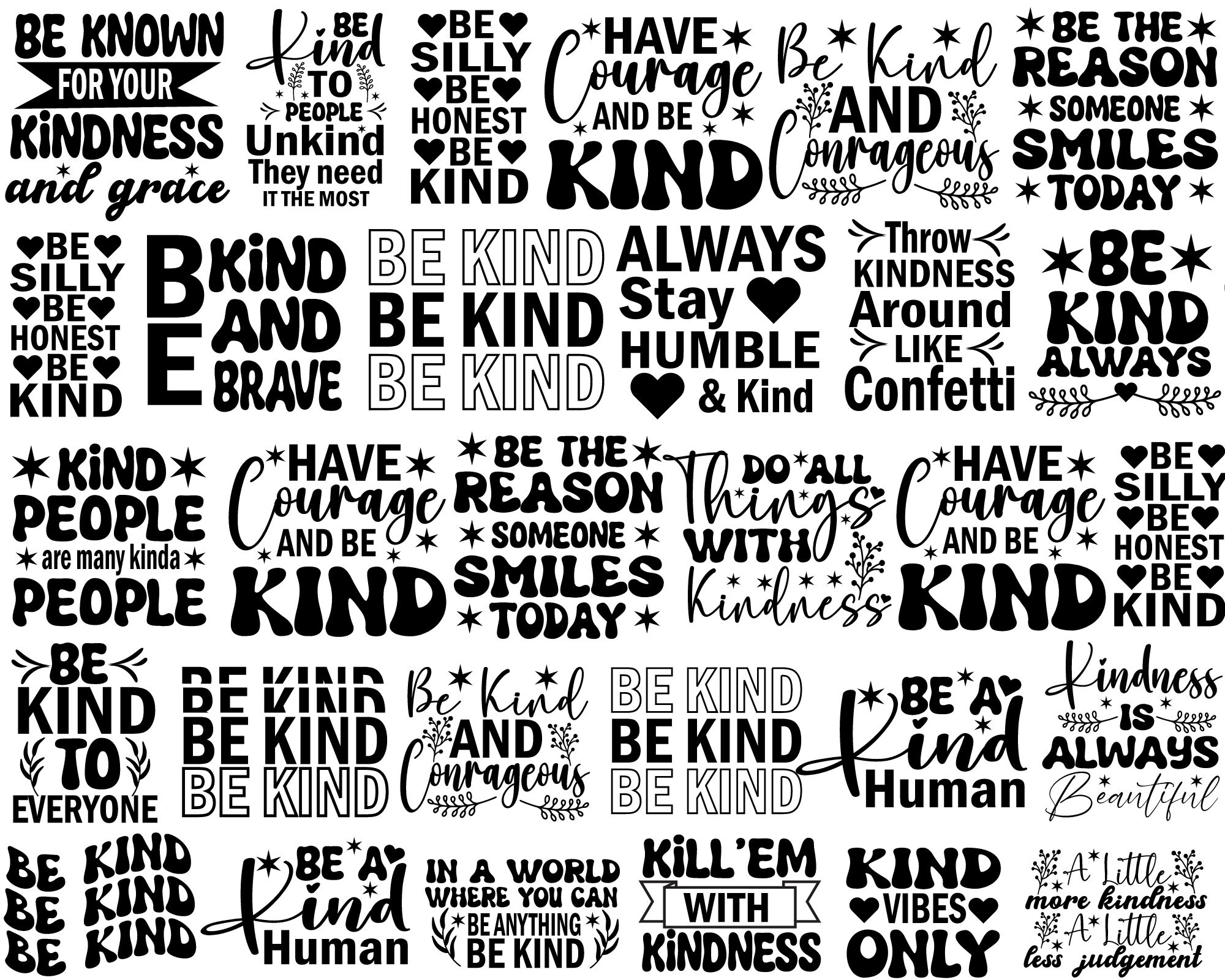 Be Kind Svg Bundle, Kindness Svg, Inspirational Svg, Mental Health Svg ...