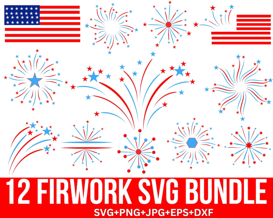 Fireworks Svg Bundle, Firecracker Svg, New Year Svg, Independence Day ...