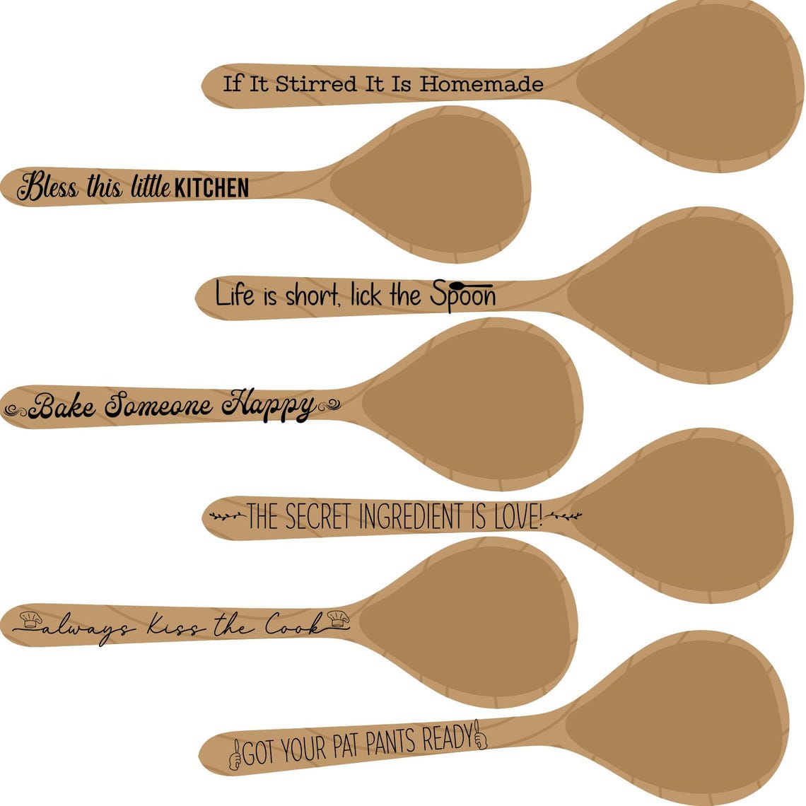 Spoon Handle Svg Bundle, Spatula Quotes Svg, Wooden Spoon Svg, Spatula ...