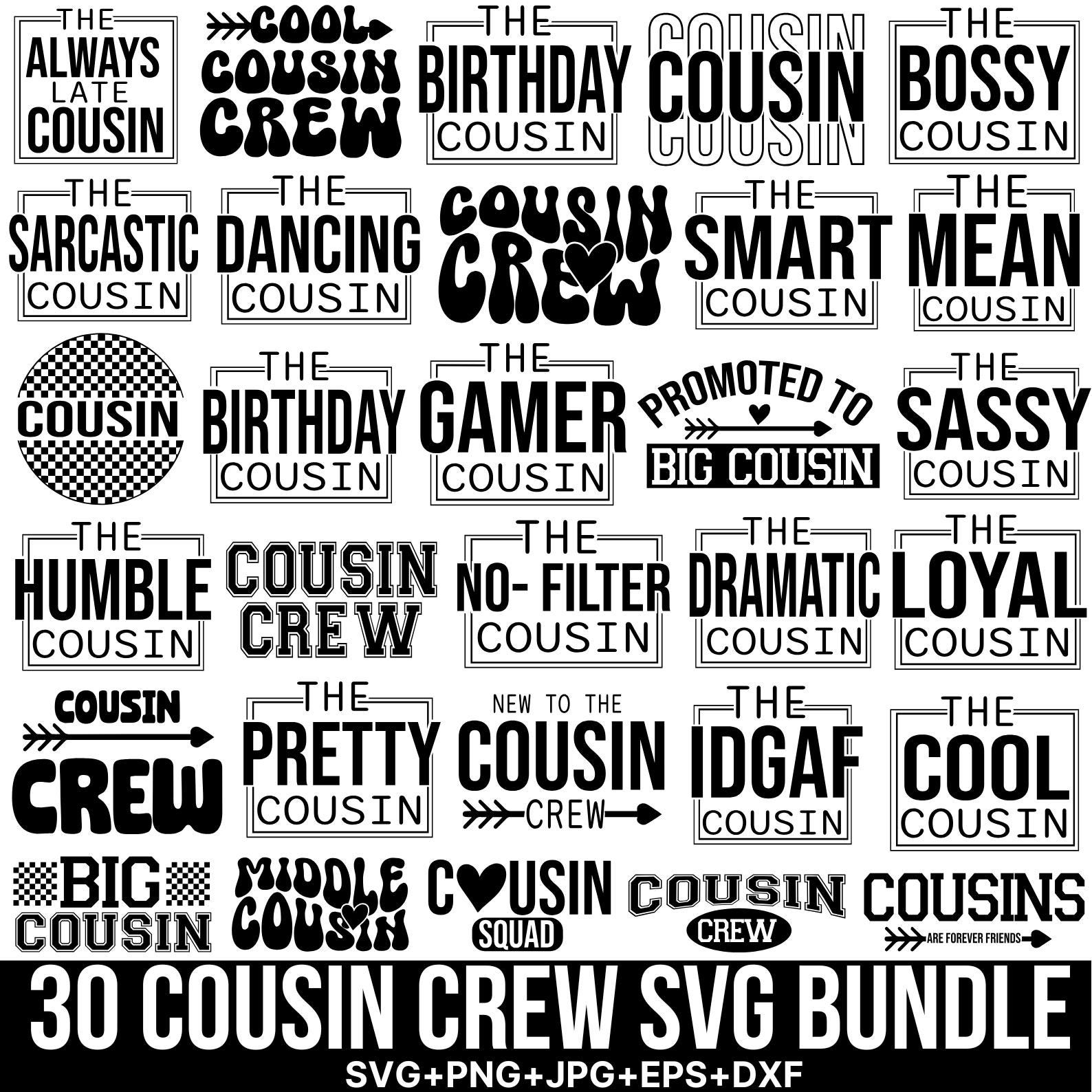 Cousin SVG Bundle, Cousin Crew Svg, Funny Cousin Svg, Cousin Quote Svg ...
