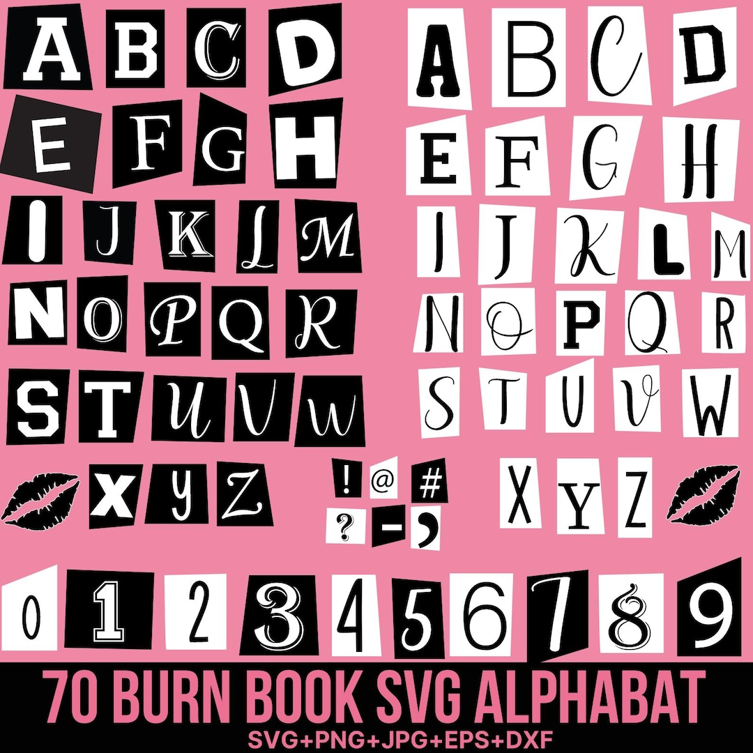 Burn Book Alphabet Svg Bundle, Burn Book Svg, Mean Girls Svg, Burn Book ...