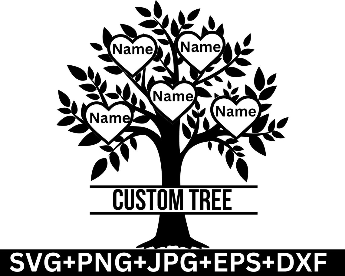 Custom Family Tree Svg Custom Svg Personalized Design - Etsy